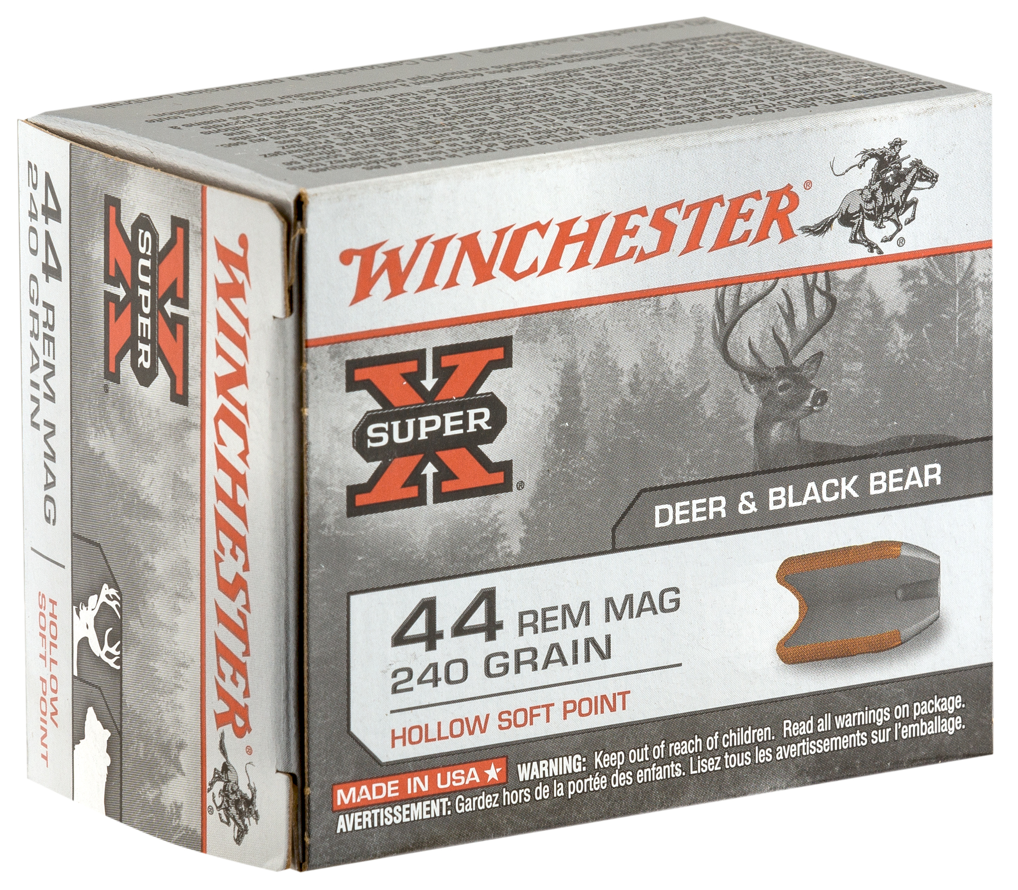 Munition Winchester Cal. 44 Rem Mag pour la chasse & le tir